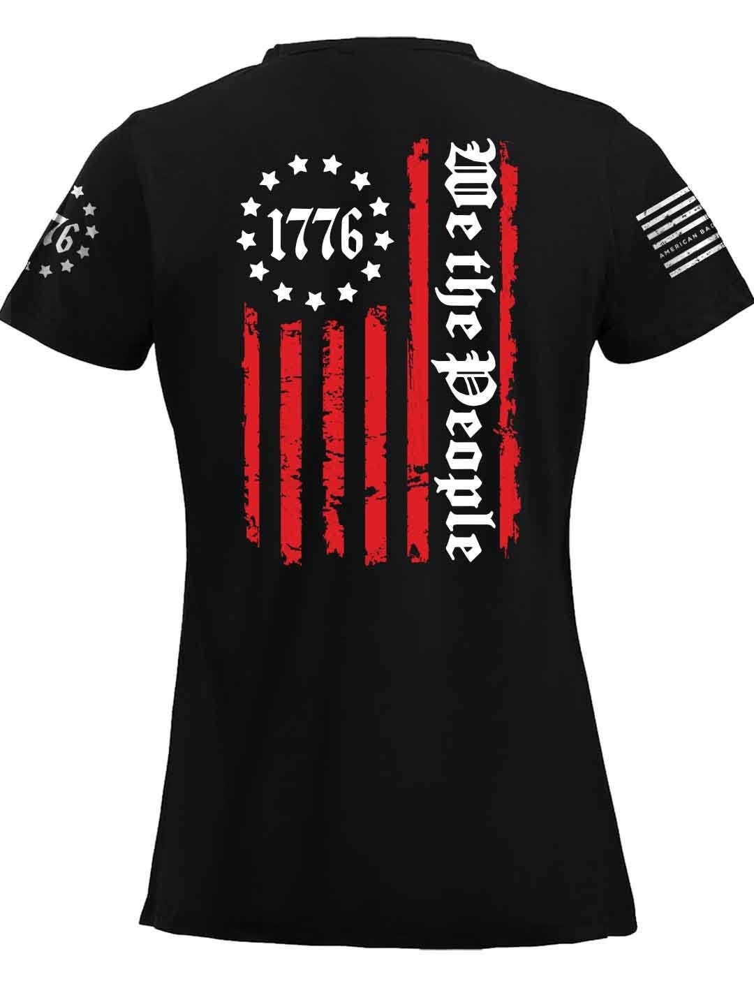 We the People American Flag V-neck T-shirt | American Flag 1776 V-neck ...