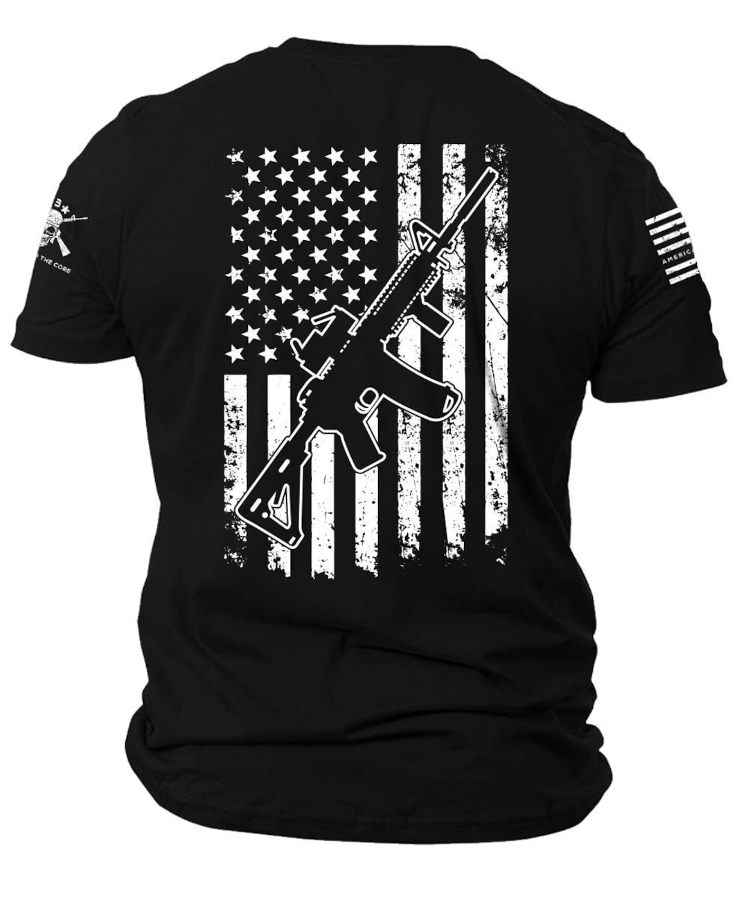 USA Flag AR Rifle Gun T-shirt | Pro Gun | Gun Lover | 2nd Amendment ...