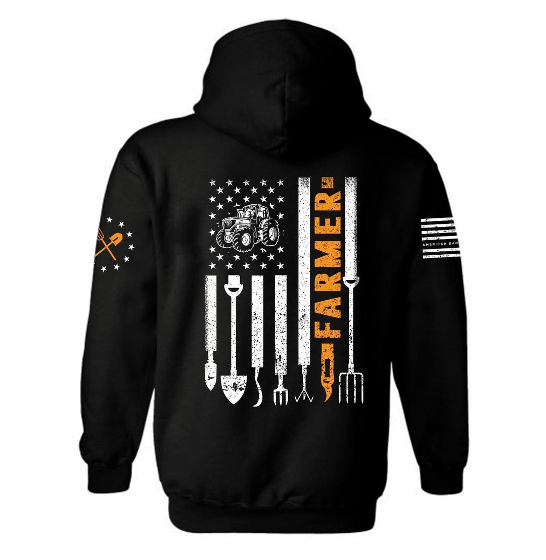 Farmer Tools American Flag Hoodie | Farming Tools | Farming Life | Farm ...