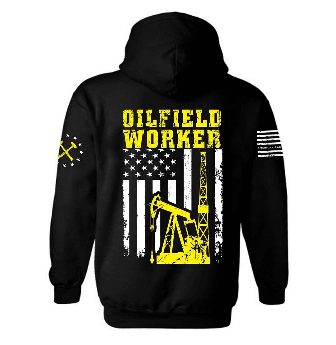 Oilfield Worker American Flag Hoodie | Oilfield Worker Hoodie | USA ...