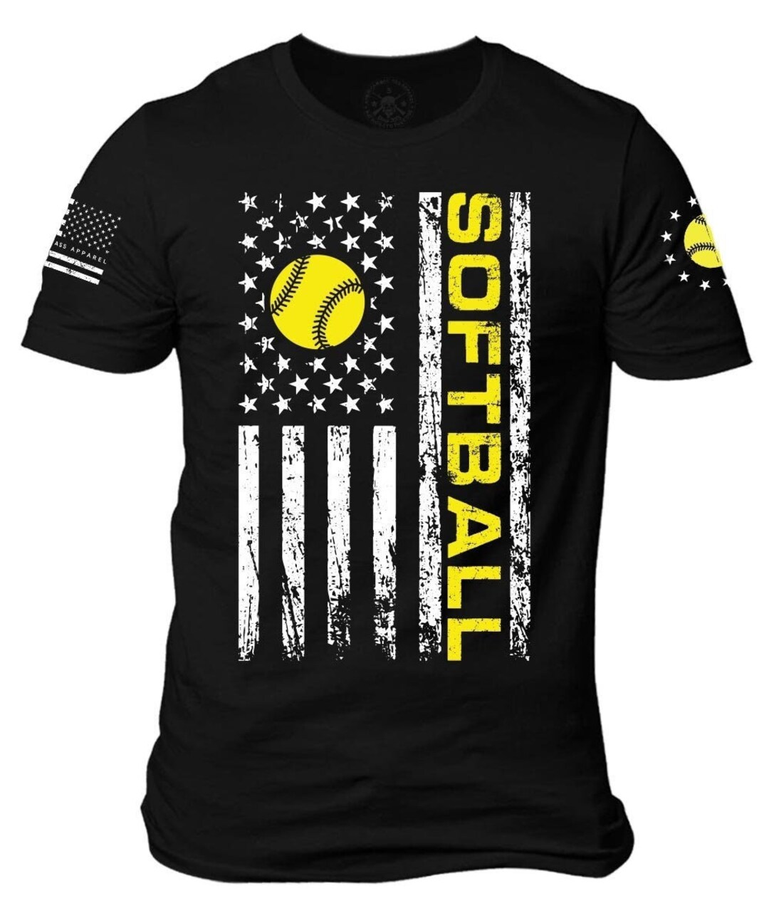 American Flag Softball T-shirt Softball T-shirt Softball American Flag ...
