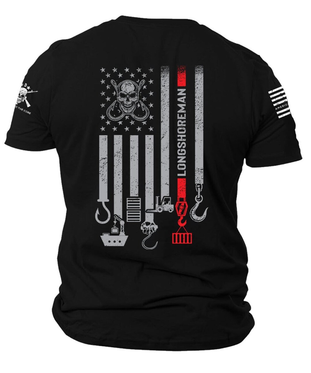 Longshoreman T-shirt | American Flag Longshoreman T-shirt | Patriotic ...