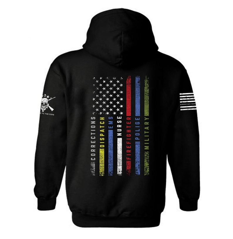 First Responders American Flag Hoodie EMS Nurse Police - Etsy