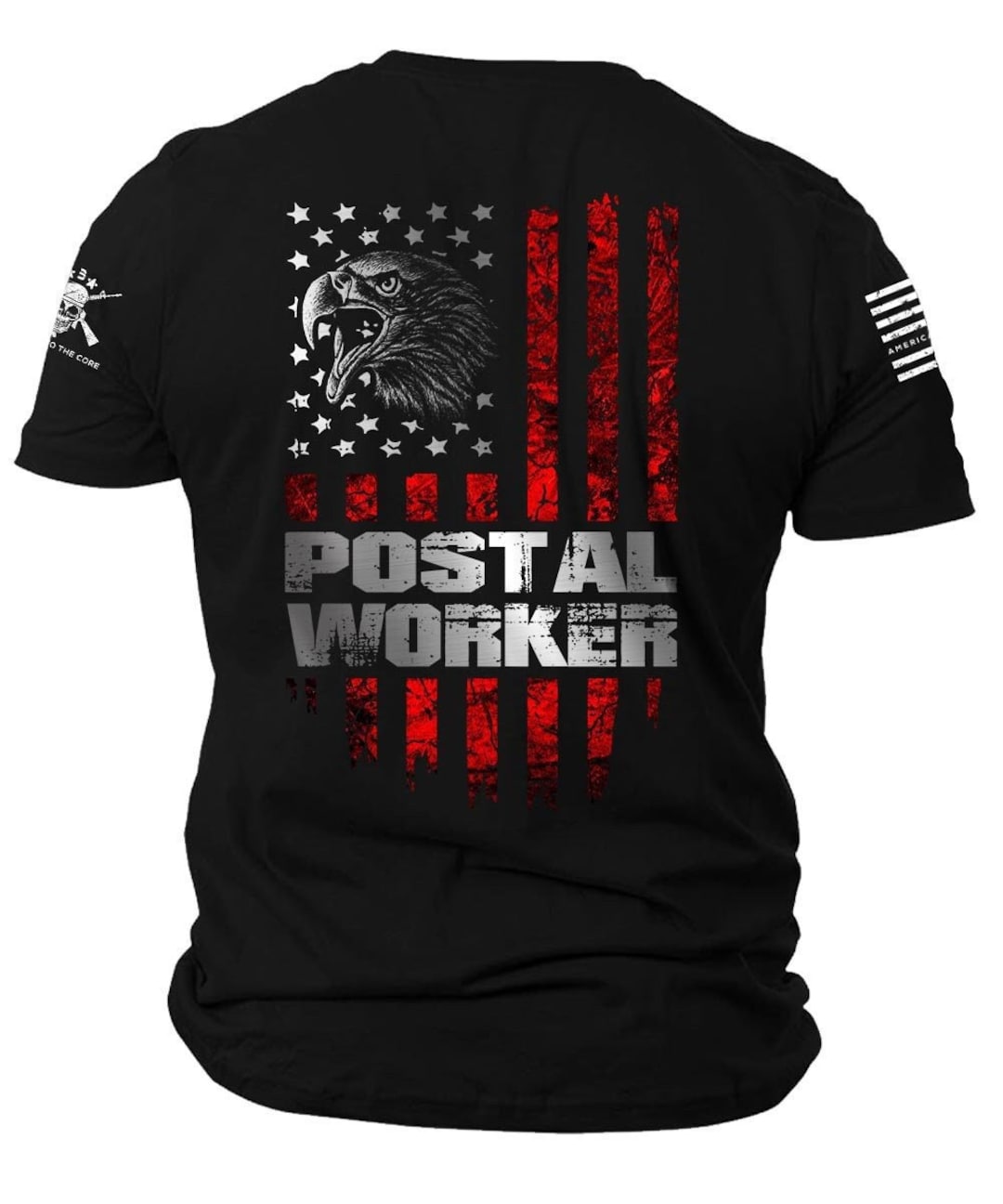 Postal Worker American Flag Patriotic T-shirt | Postal Worker ...