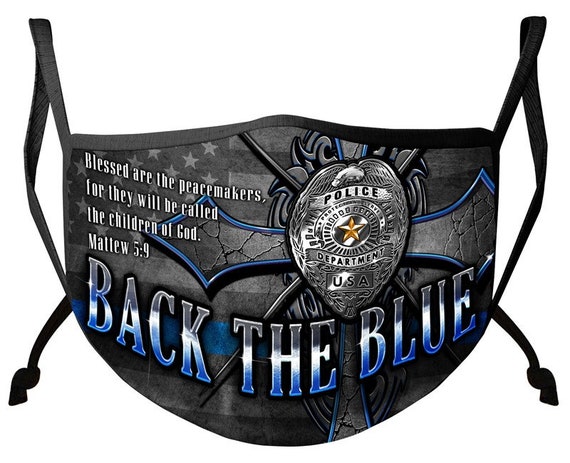 Law Enforcement Face Masks Back the Blue Virtue Respect - Etsy