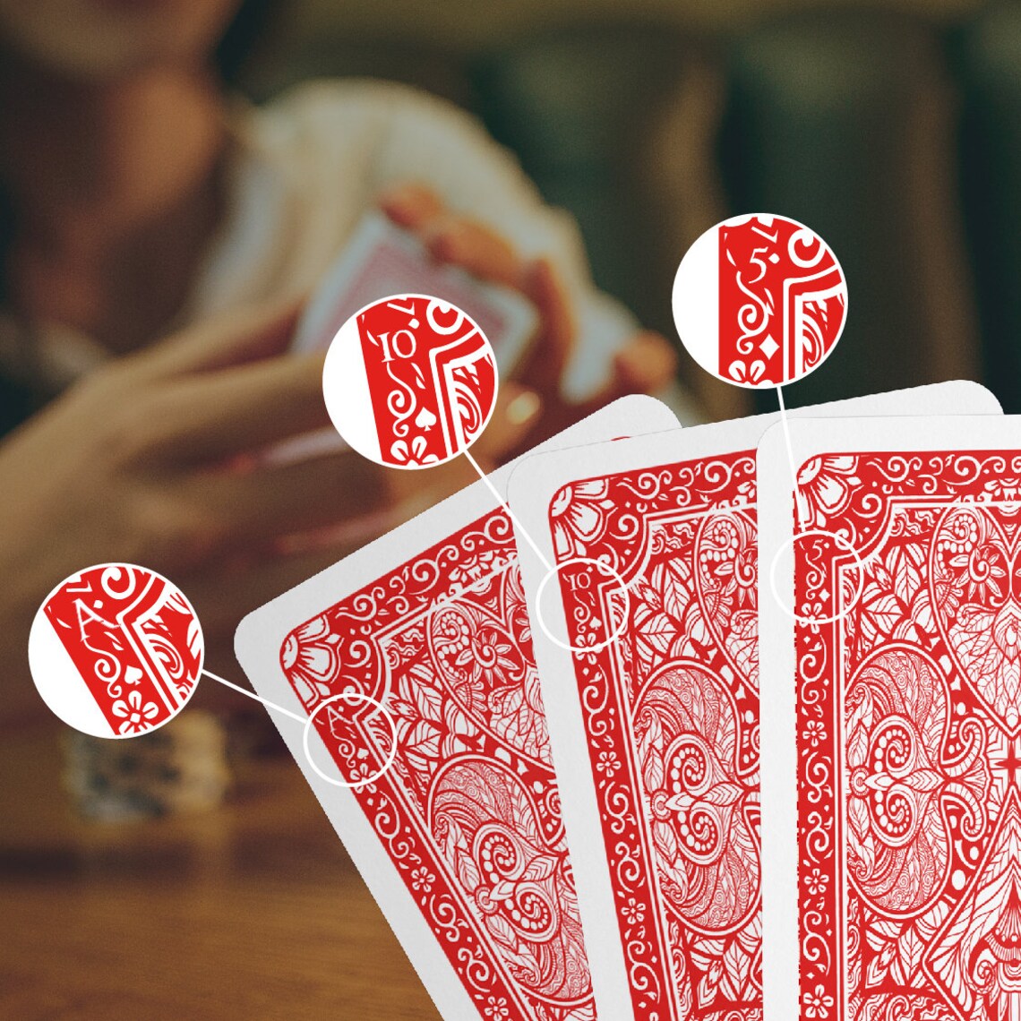 Marked Playing Cards With Hidden Signs on the Back. Poker Size. Reading ...