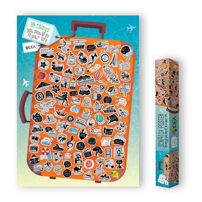 Scratch Poster 99 Things to Do in Your Life. Perfect Gift for Traveler ...