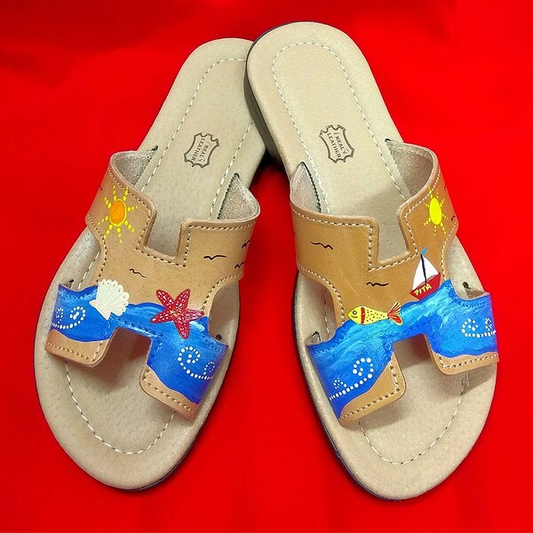 Hand Painted Sandals - Etsy