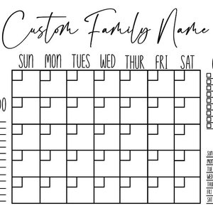 Custom Family Calendar SVG File, PNG FILE, Family Planning Calendar ...