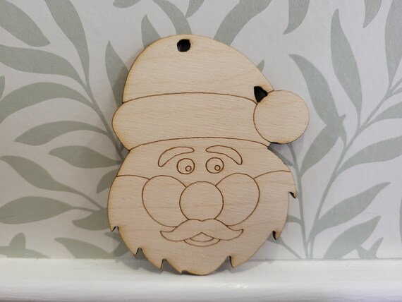 Santa Pyrography and Colouring Blank - Etsy