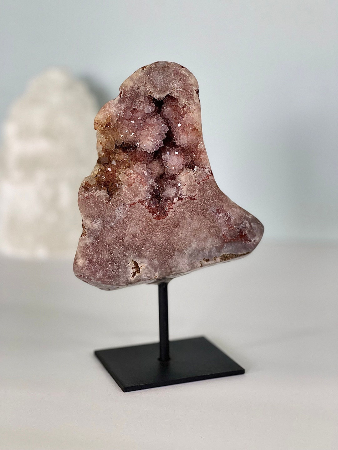 Pink Amethyst Freeform on Stand - Etsy