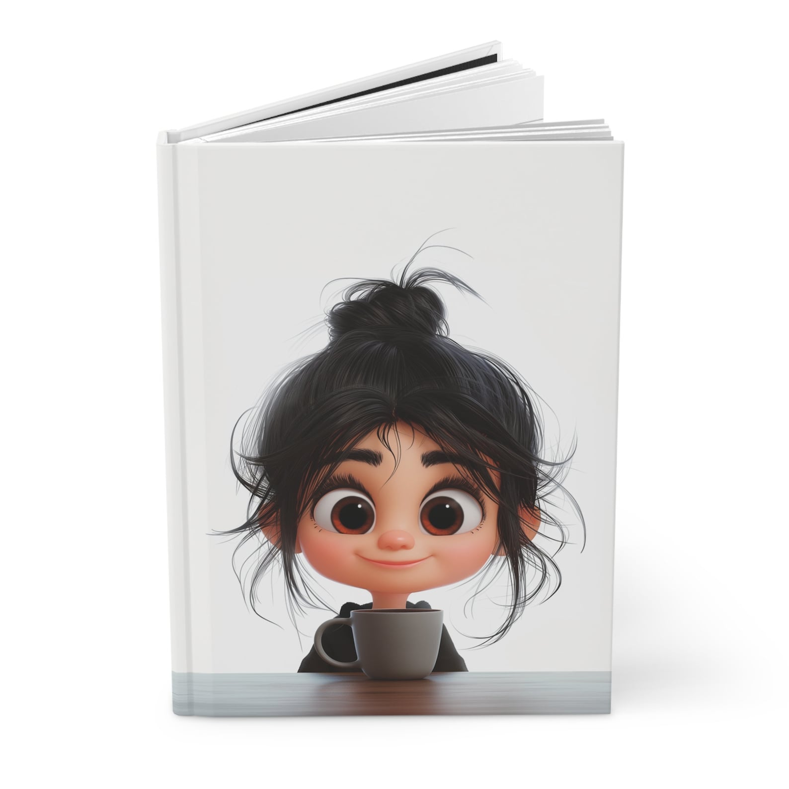 Cute Girl Matte Hardcover Journal | Gifts for Writers | Coffee Lovers ...