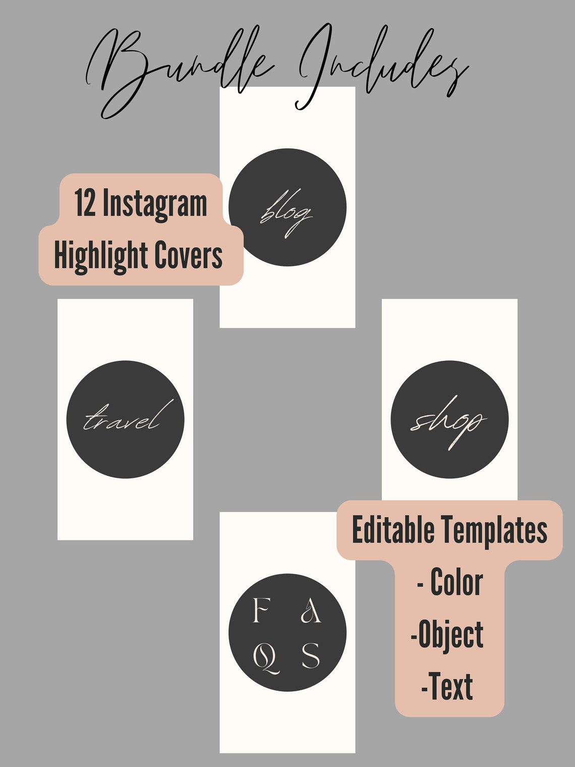 Instagram Highlight Cover Bundle Digital Download Template - Etsy