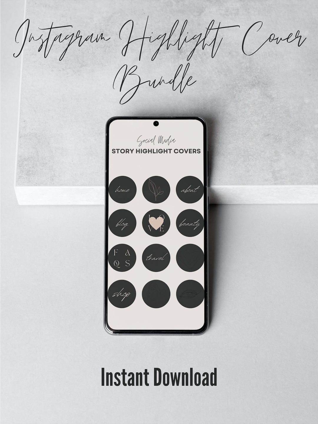 Instagram Highlight Cover Bundle, Digital Download Template, Instagram ...