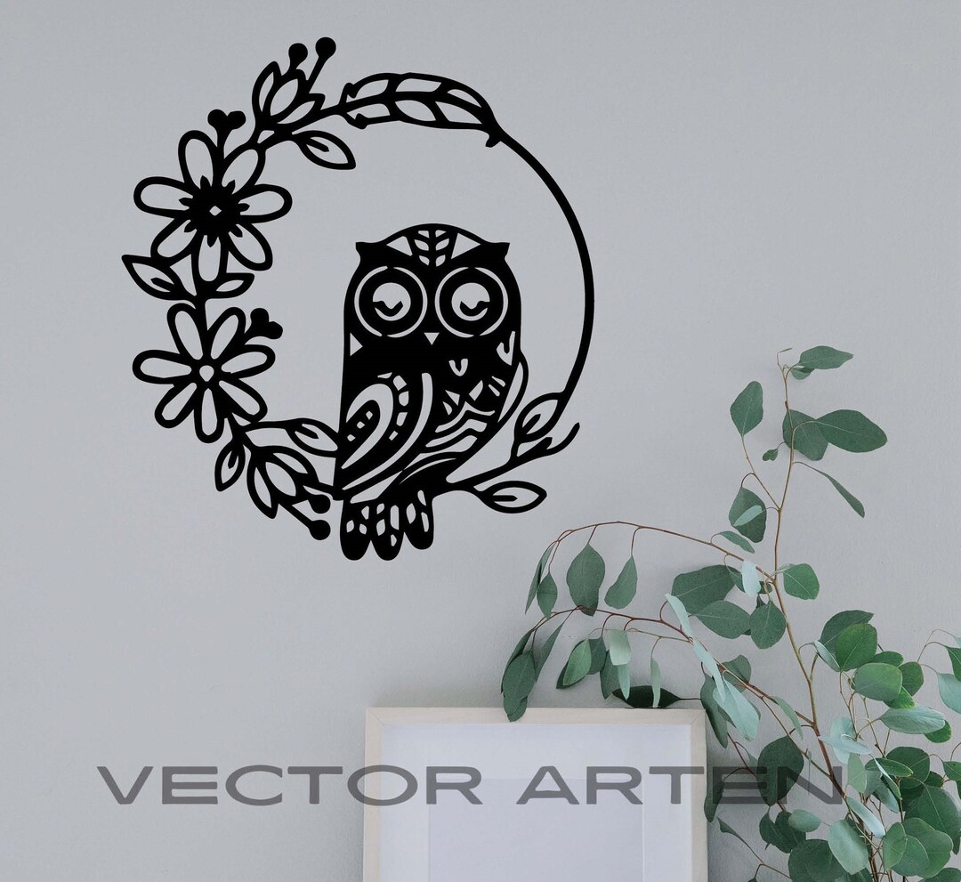 Owl Wall Art Svg Cut File for Laser and Printing SVG DXF - Etsy
