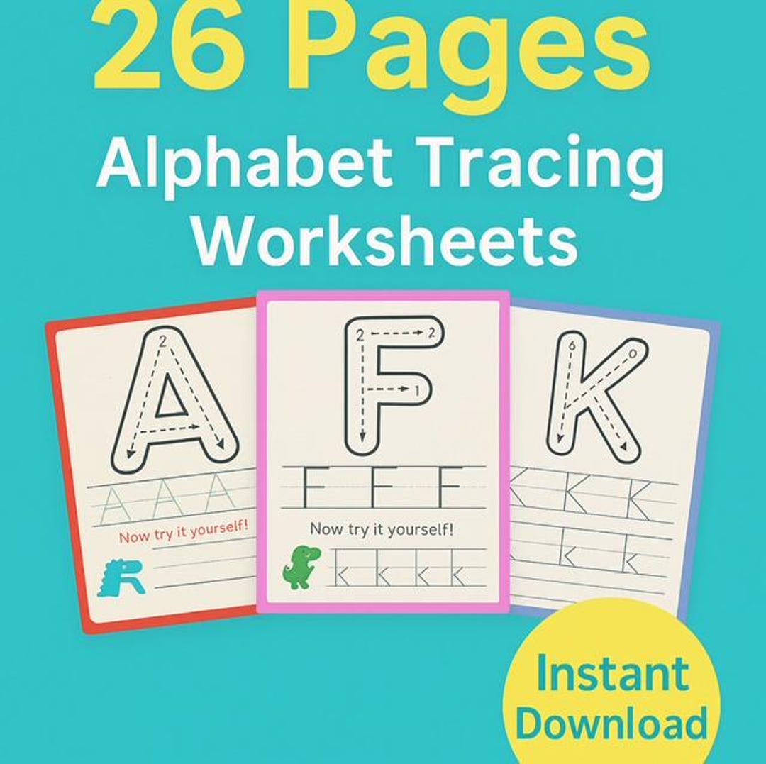 Preschool Alphabet Tracing Worksheet PDF - Handwriting Practice for ...