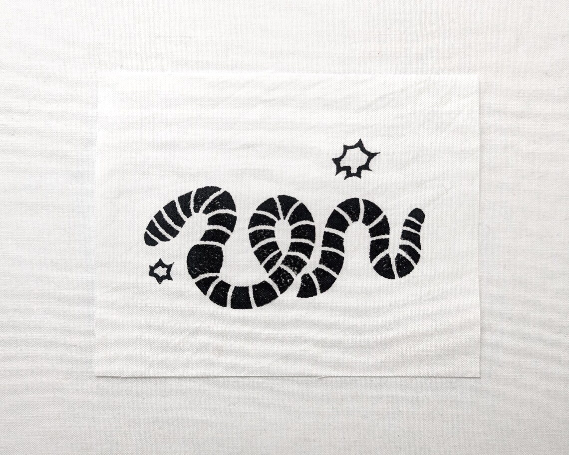 Worm Patch | Fabric Block Print Jacket Patch - Etsy