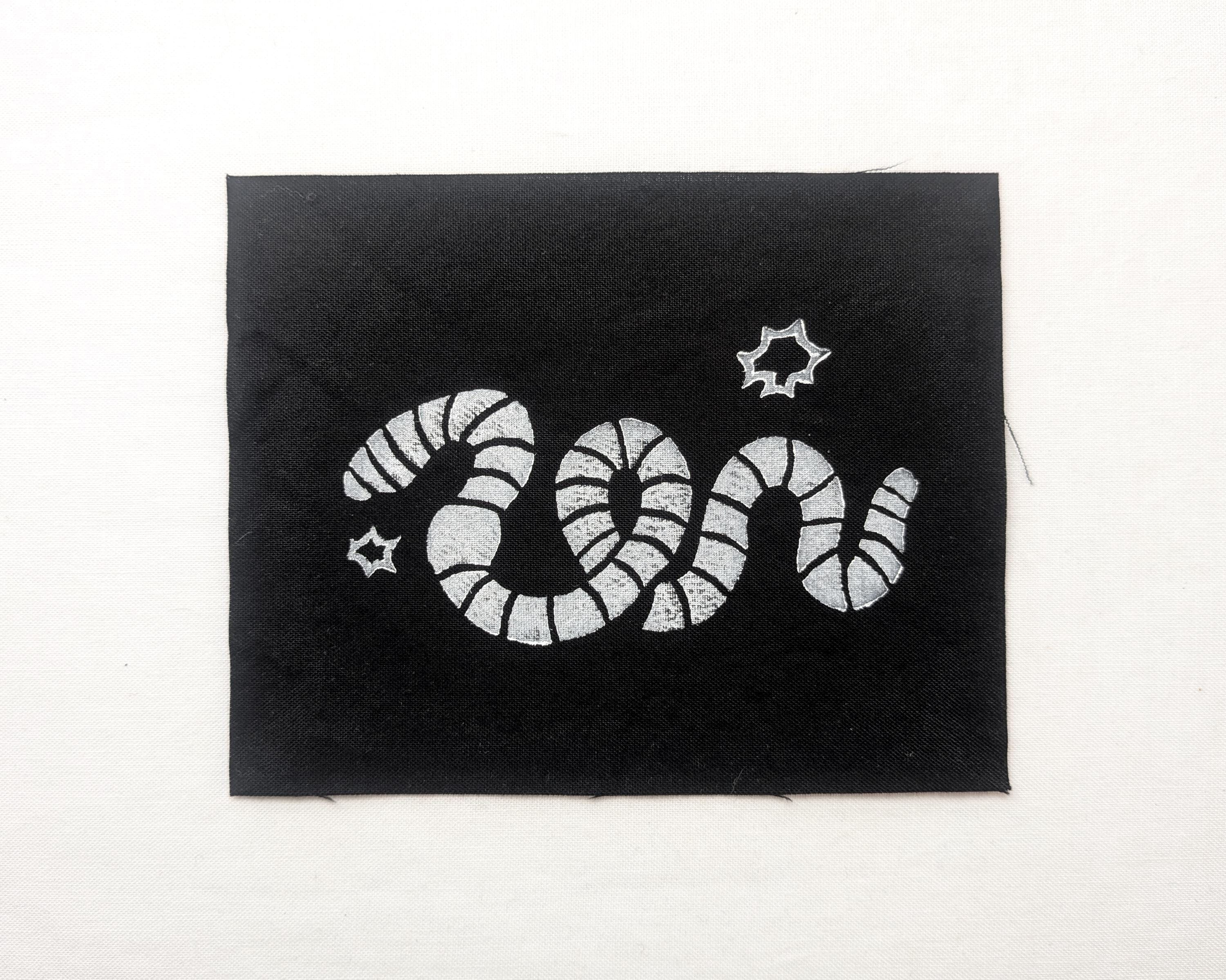 Worm Patch | Fabric Block Print Jacket Patch - Etsy