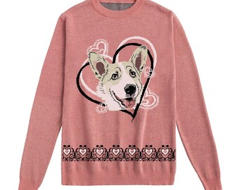 Dog Face Holiday Sweater - Etsy