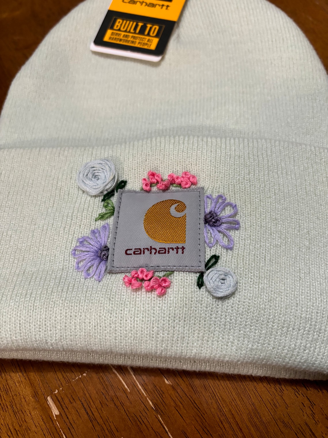 Hand Embroidered Carhartt Beanie, Embroidered Carhartt Beanie, Carhartt ...