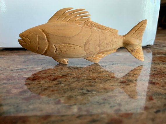 Hand Carved Rooster Fish | Etsy
