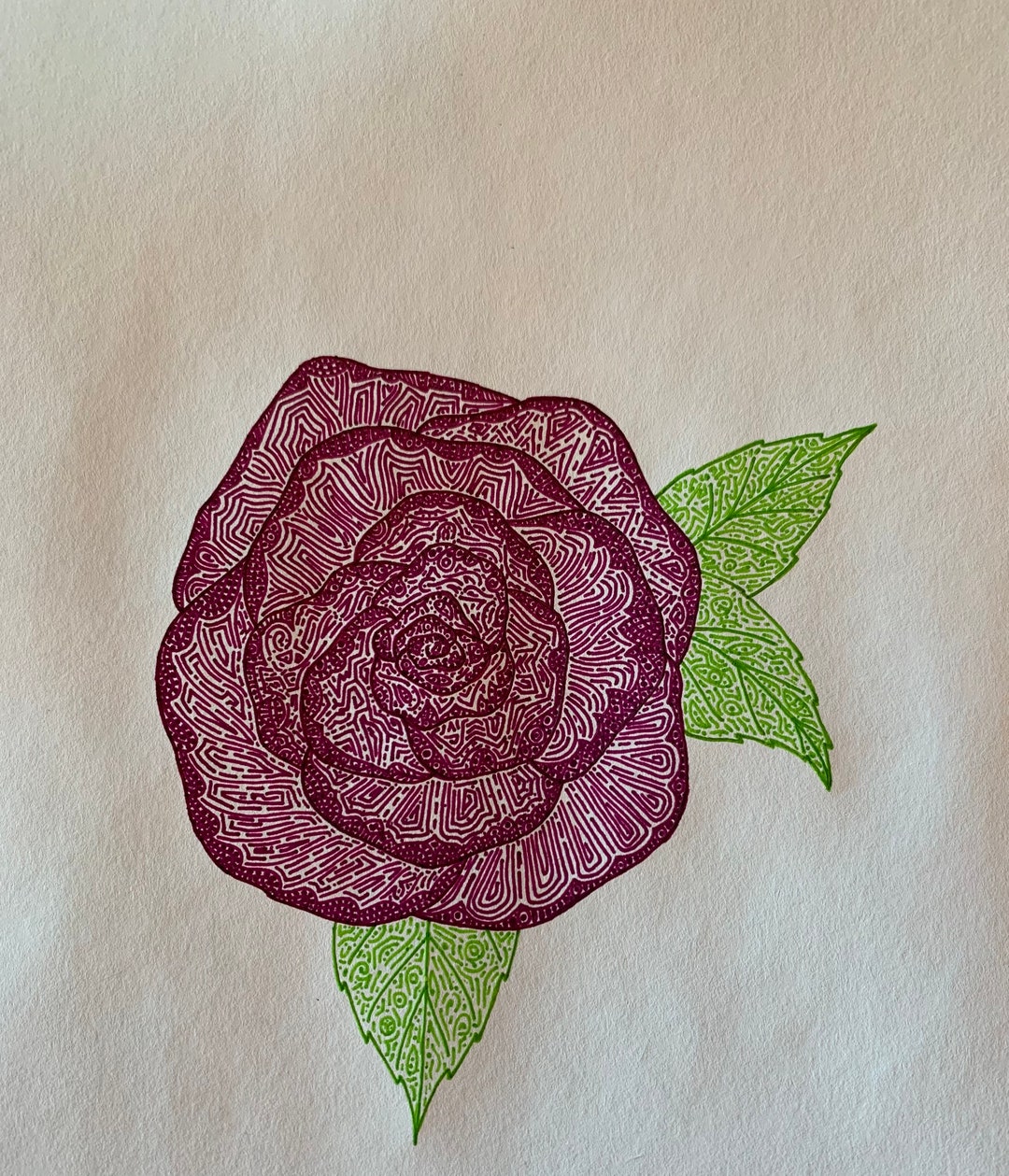 Zentangle Rose - Etsy