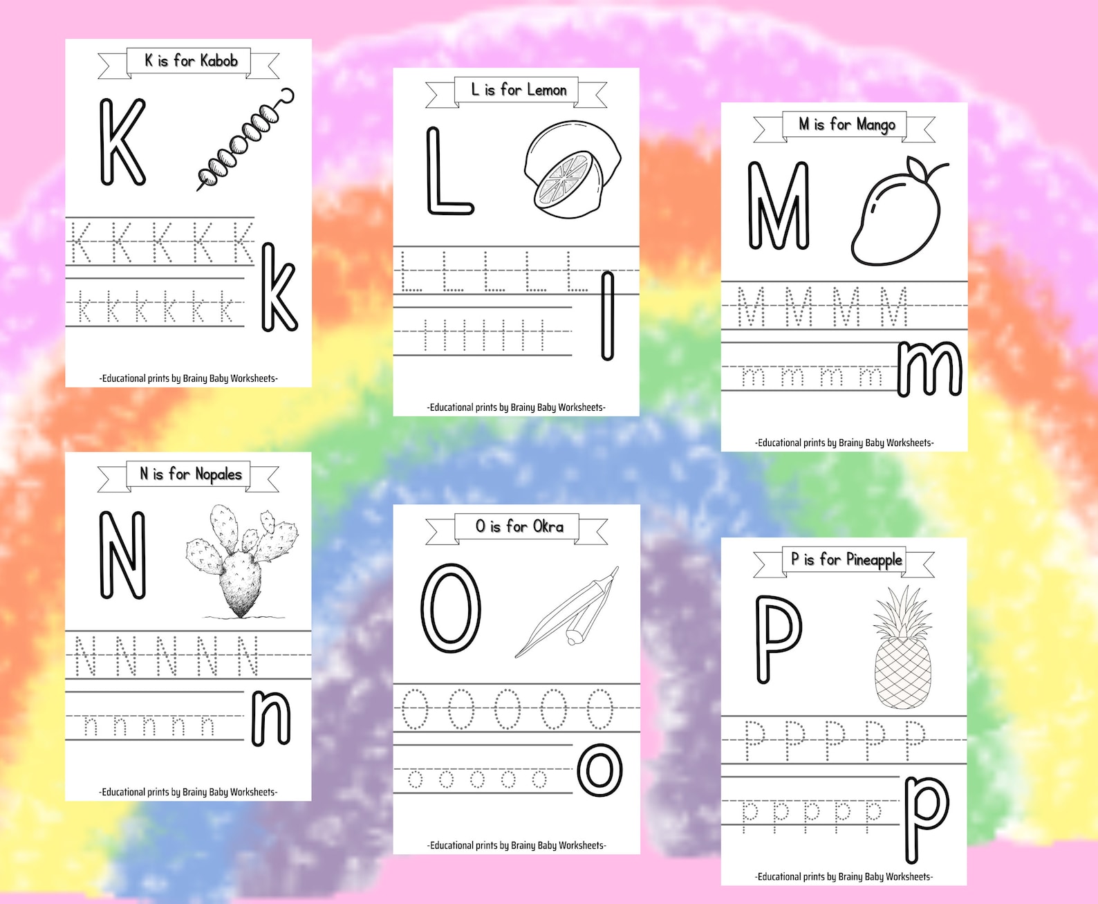Alphabet Practice Worksheets, Trace and Color, Preschool Worksheets ...
