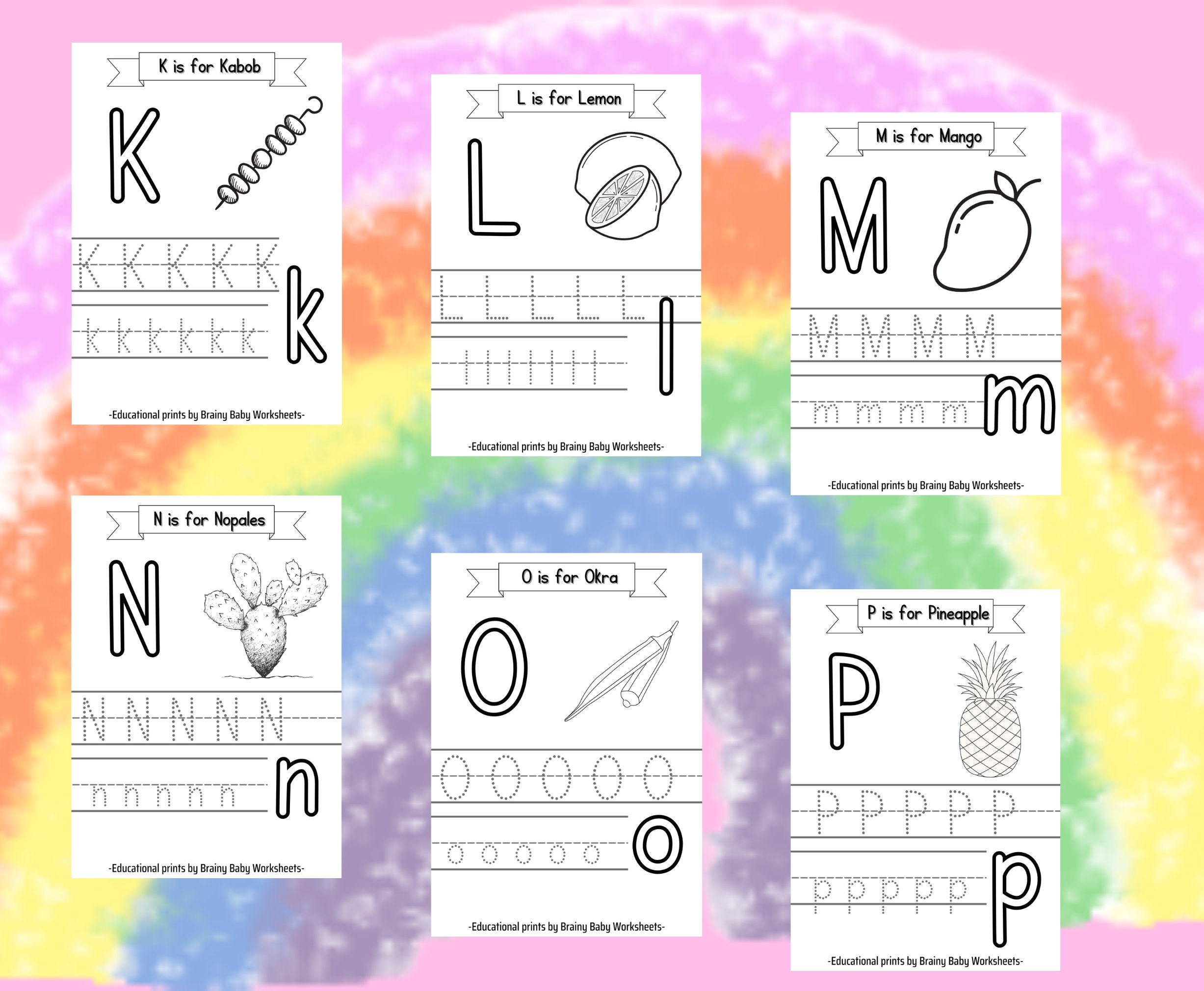 Alphabet Practice Worksheets, Trace and Color, Preschool Worksheets ...