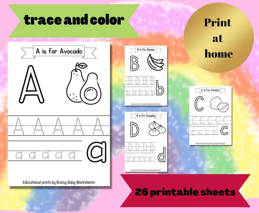 Alphabet Practice Worksheets, Trace and Color, Preschool Worksheets ...