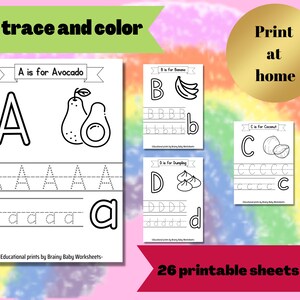 Alphabet Practice Worksheets, Trace and Color, Preschool Worksheets ...