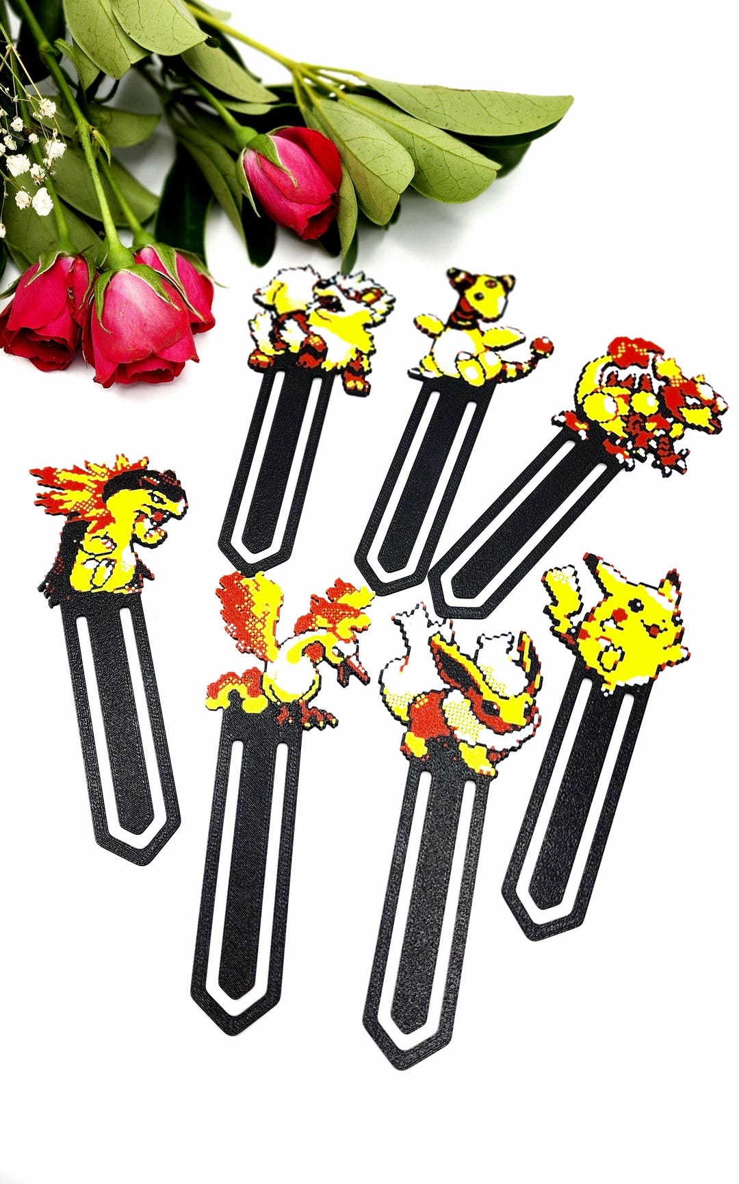 Pixel Pokemon 3D Printed Bookmarks – Retro Gamer Gift, Fire Type Pokémon, Cute Book Lover Gift ...