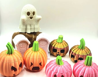 Halloween 3D Printed Jack O' Lantern Pumpkin With Light up Face for ...