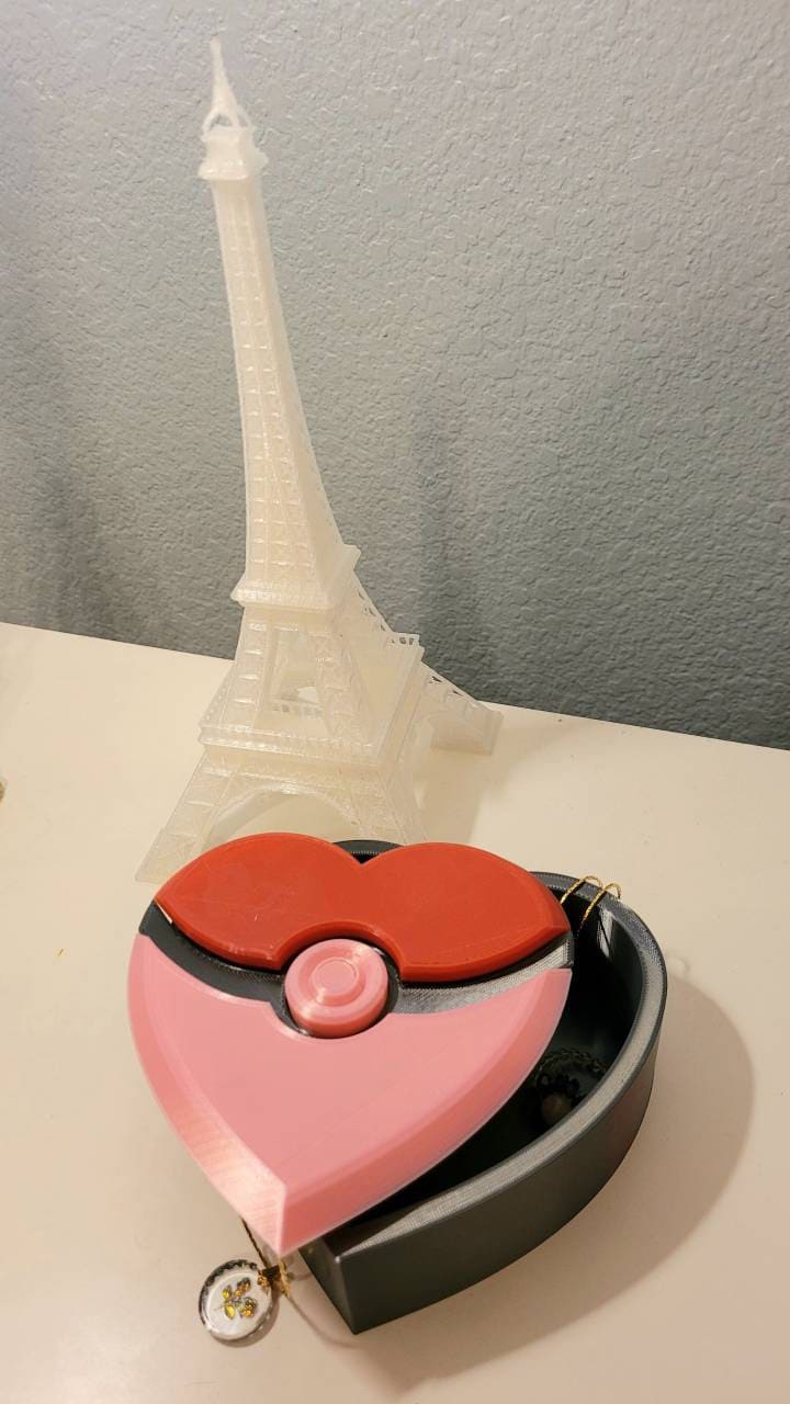 3D Printed Pokeball Heart Shape Box. Valentine's Day Gift - Etsy Australia