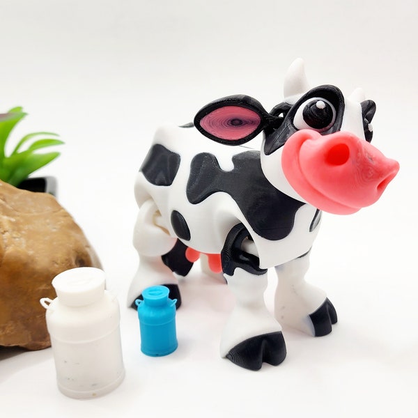 3d Printed Articulated Cow - Etsy