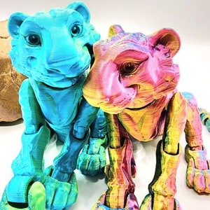 3D Printed Articulate Tiger Fidget Sensory Toy. - Etsy