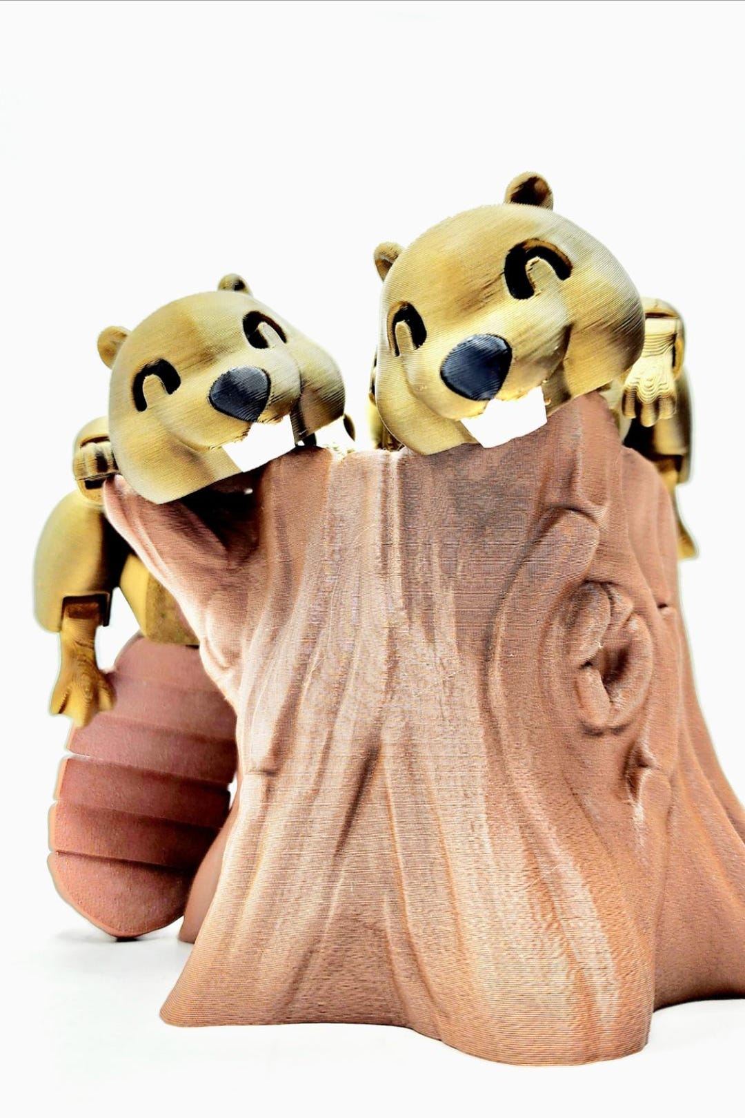 3D Printed Articulated Beaver With Optional Tree Stump Fidget, Sensory ...