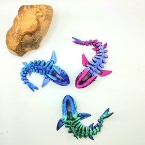 3D Printed Articulated Skeleton Shark With Movable Mouth. Fidget ...