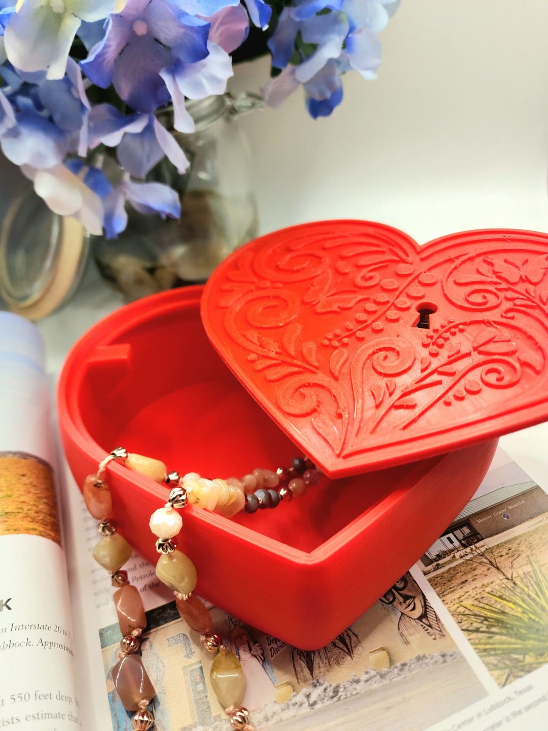 3D Printed Lockable Heart Shape Jewelry Box. - Etsy