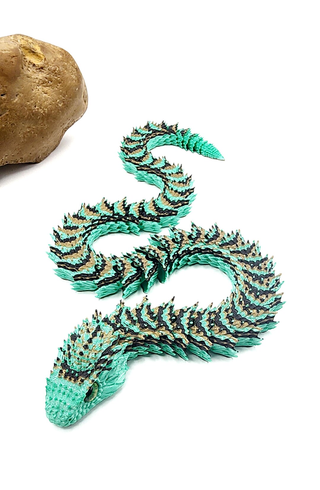 3D Printed Articulated Spiny Bush Viper | Atheris Hispida Fidget Toy ...