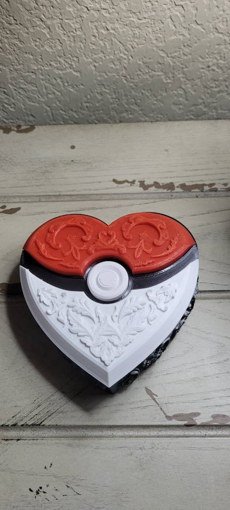 3D Printed Pokeball Heart Shape Box. Valentine's Day Gift - Etsy Australia
