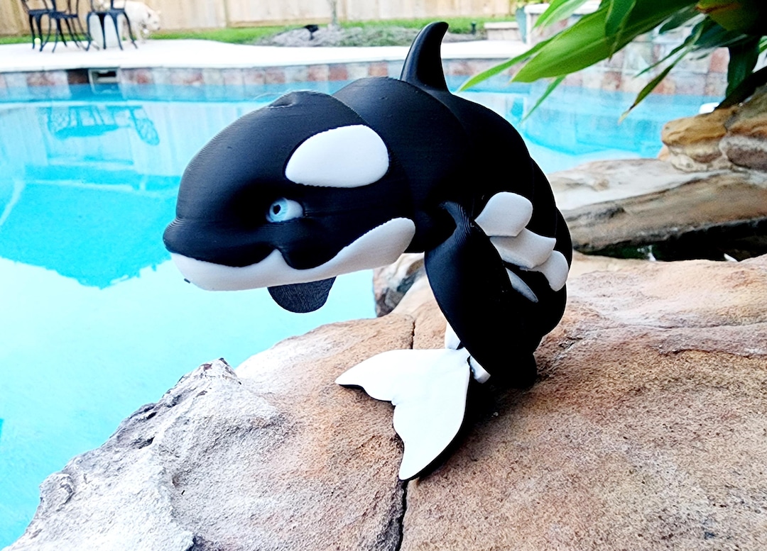 3D Printed Orca Killer Whale Articulated Fidget, Sensory Toy. - Etsy
