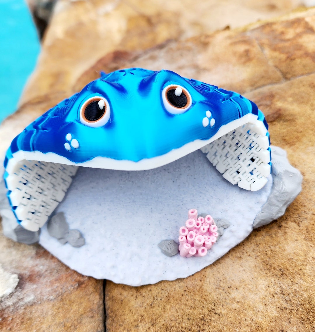 3D Printed Articulated Manta Ray Fidget, Sensory Toy. - Etsy