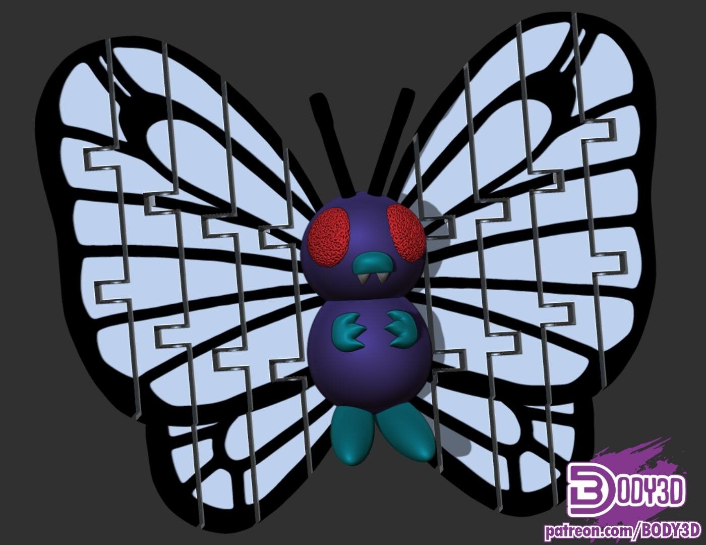 3D Printed Fidget Toy Articulated Butterfree Pokemon - Etsy
