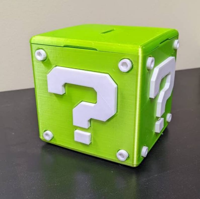 Mario Question Block Storage Bin Piggy Bank Tip Jar - Etsy