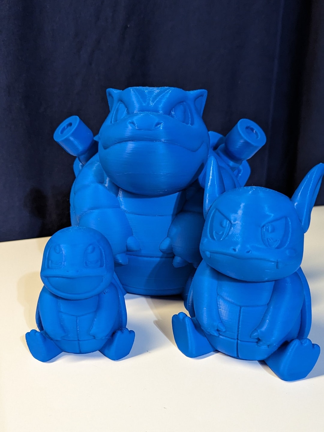 3D Printed Squirtle Wartortle Blastoise Models 3 Piece Set - Etsy
