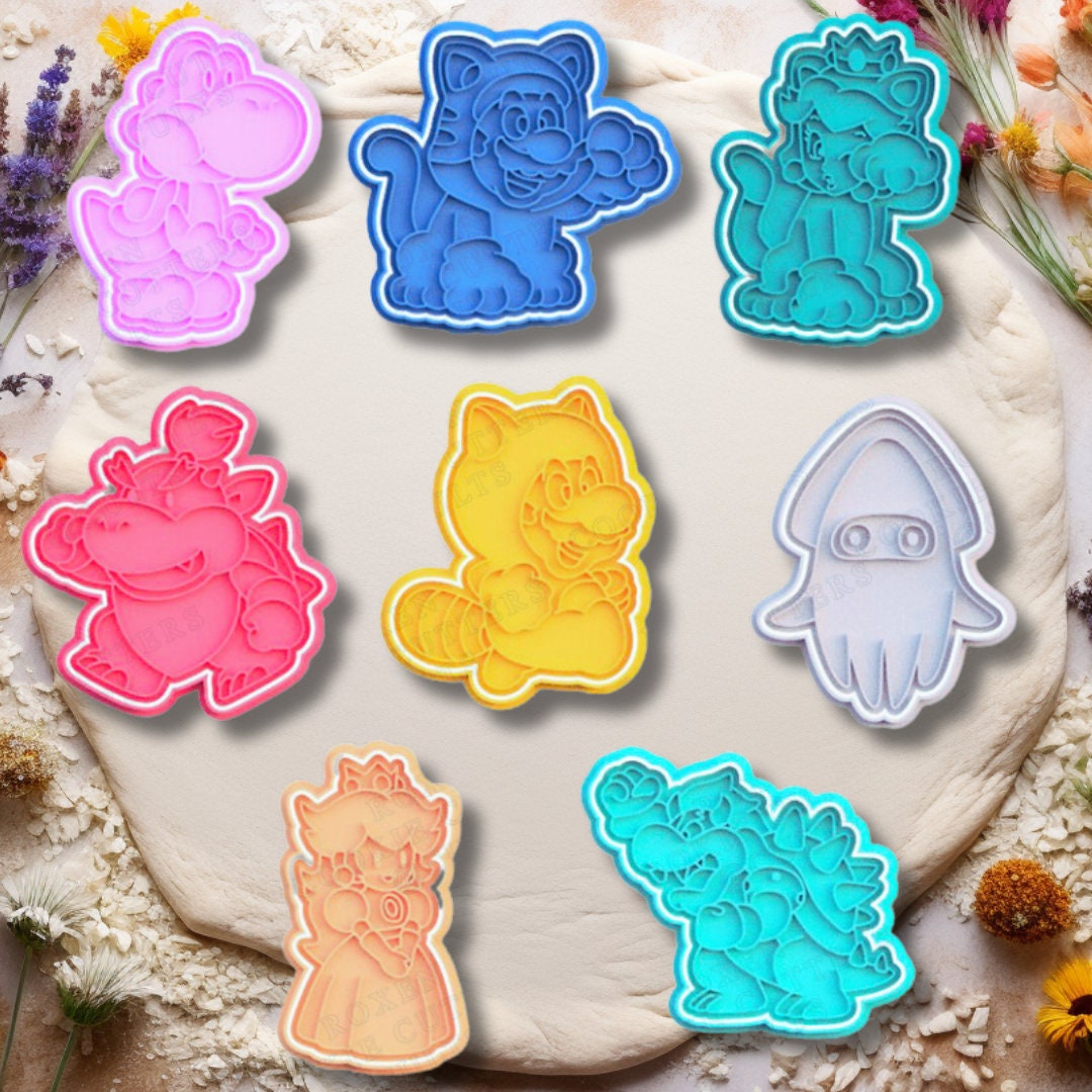 Super Mario Yoshi Cat & Raccoon Mario Cat Princess Peach Bowser Koopa ...