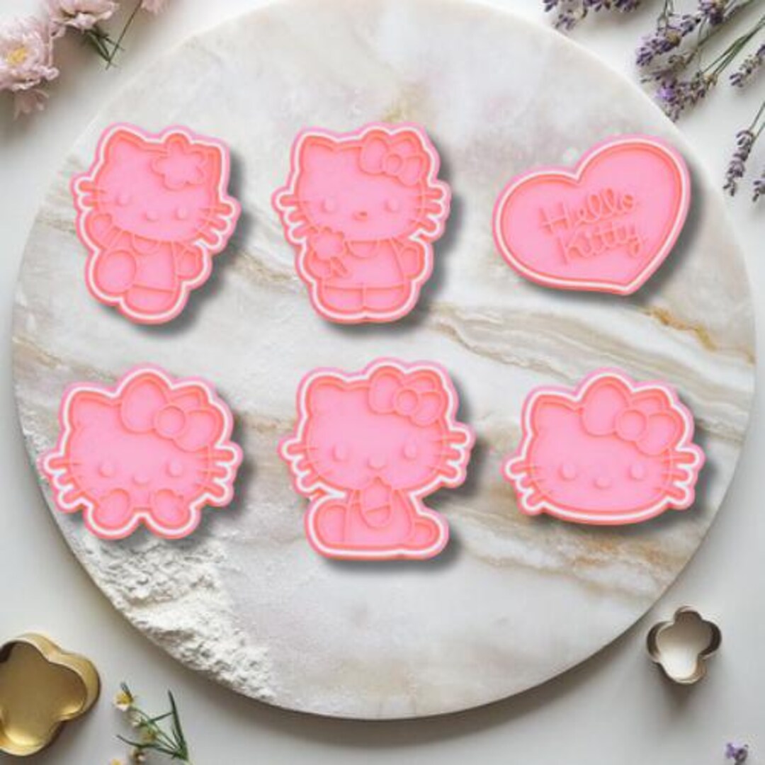 Cute Hello Hi Kitty Cat Cookie Cutter Stamp Fondant Play Dough Polymer ...