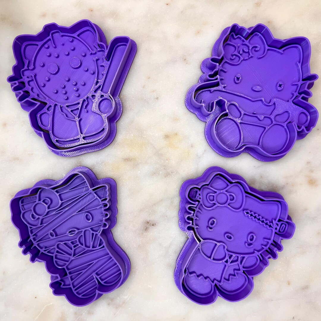 Cute Hello Kitty Halloween Cookie Cutter Fondant Play Dough Polymer ...