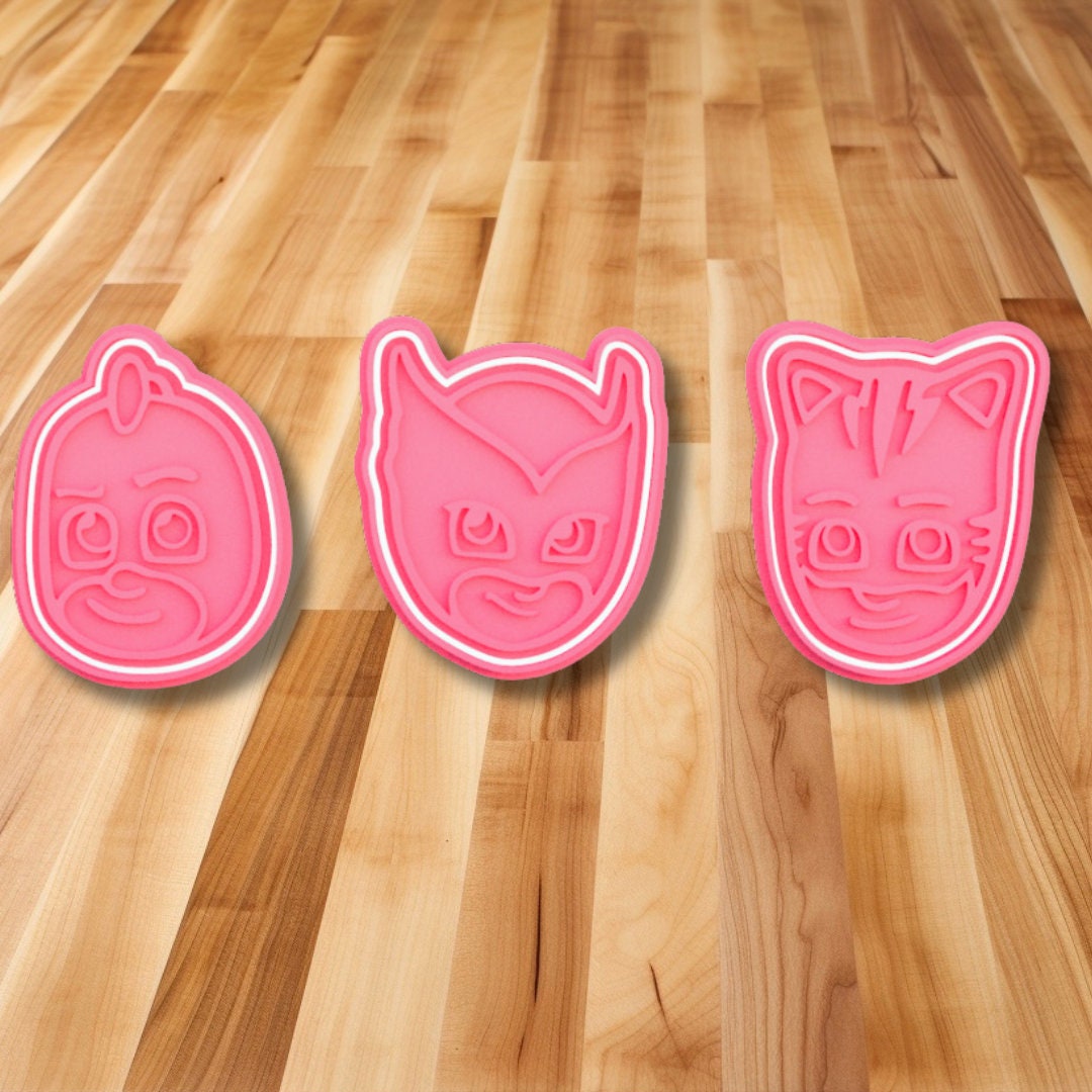PJ Masks Cat Boy Owlette Gekko Cookie Cutter Stamp Fondant Play Dough ...