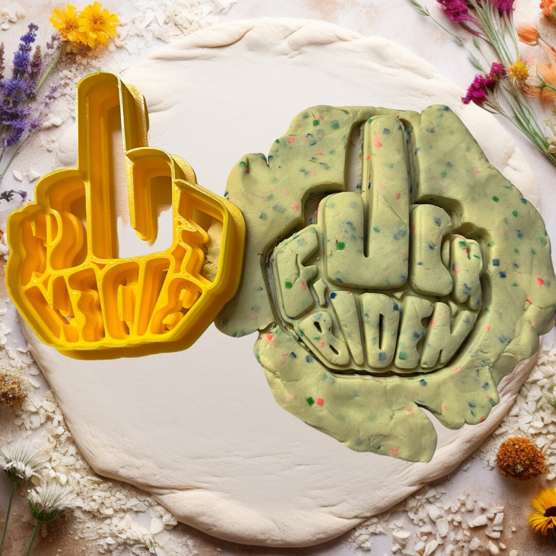 FJB Finger Gesture Lets Go Brandon Stamp Fondant Play Dough Polymer ...